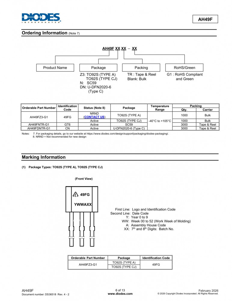AH49F datasheet page 6