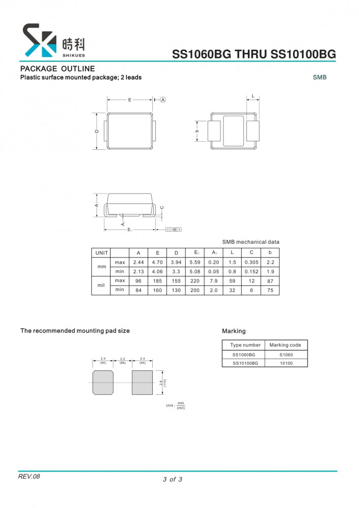 SS10100BG datasheet page 3