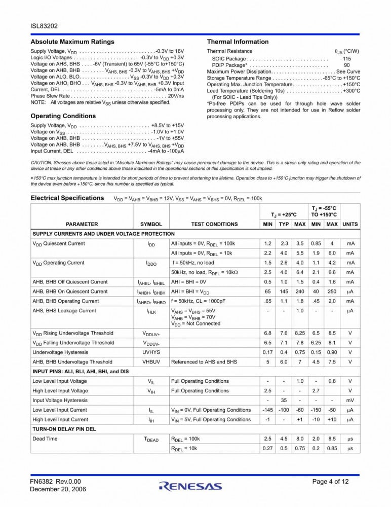 ISL83202 datasheet page 4