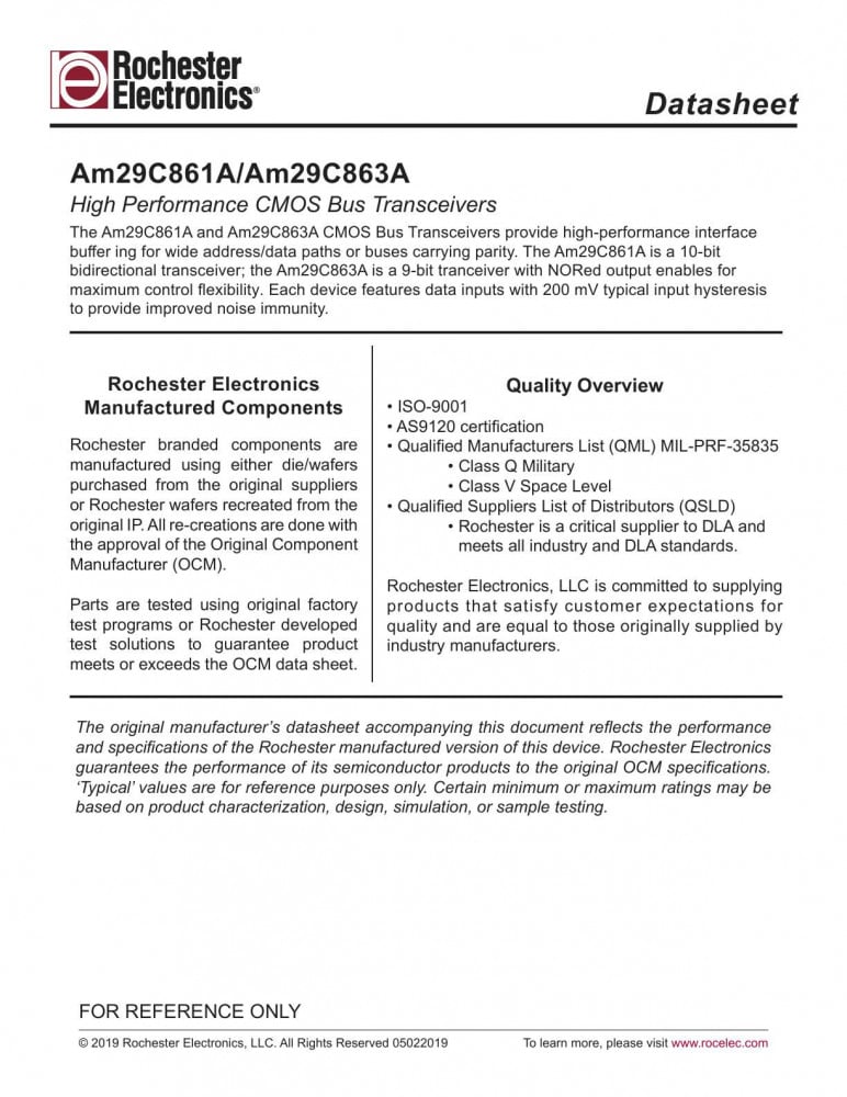 Am29C863A datasheet page 1