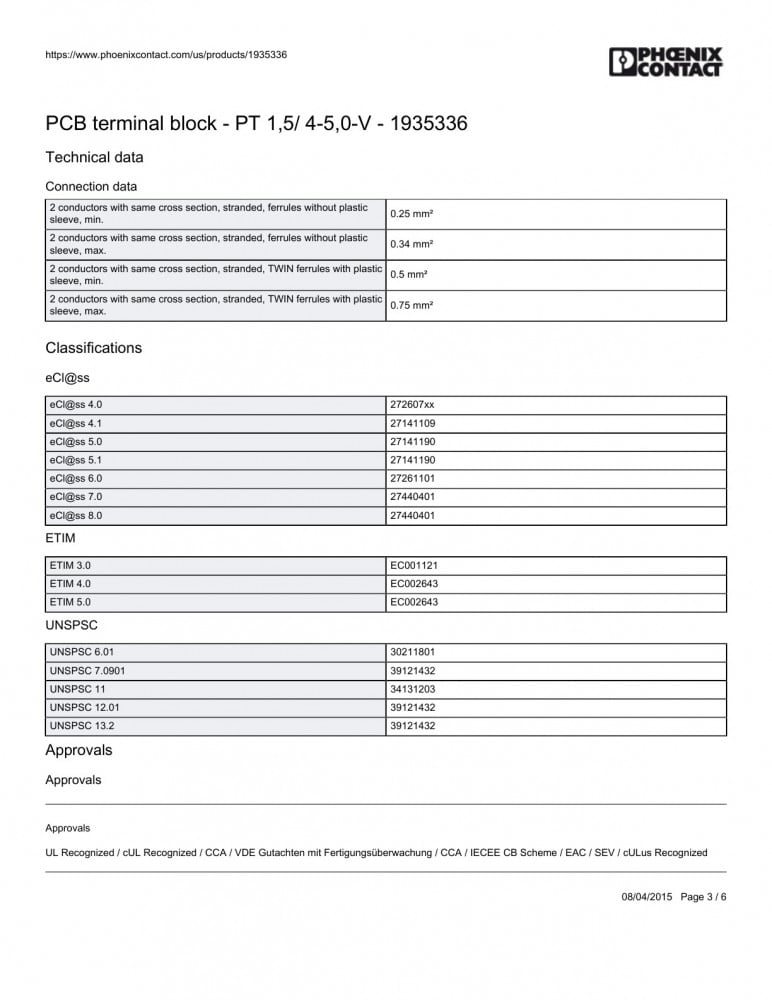 Phoenix Contact 1935336 product specification page 3
