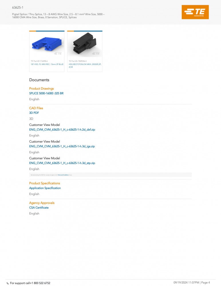 TE Connectivity 63625-1 technical document page 4
