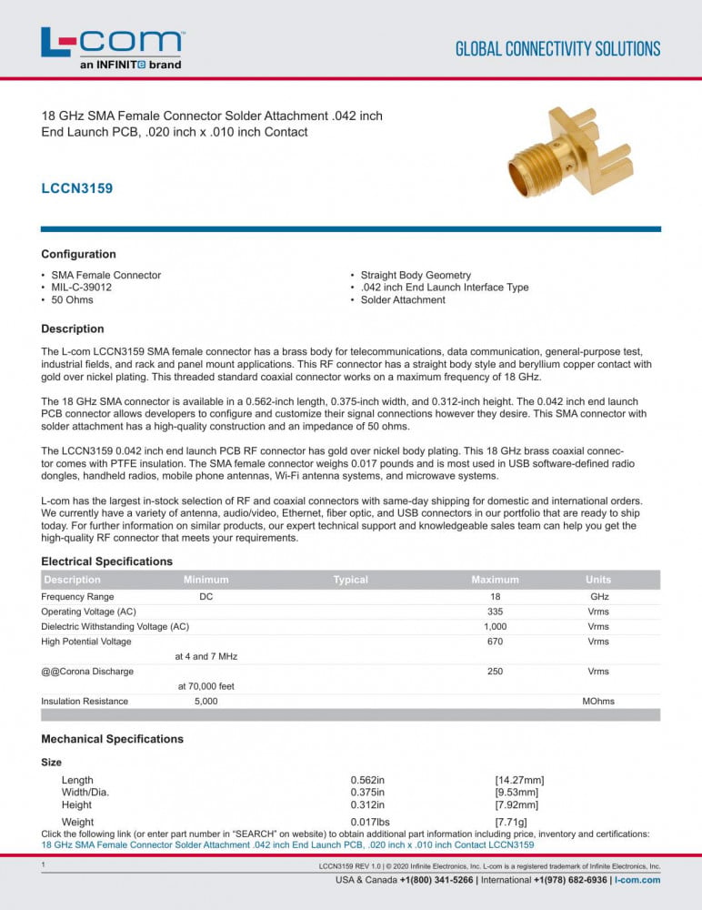 LCCN3159 technical document page 1