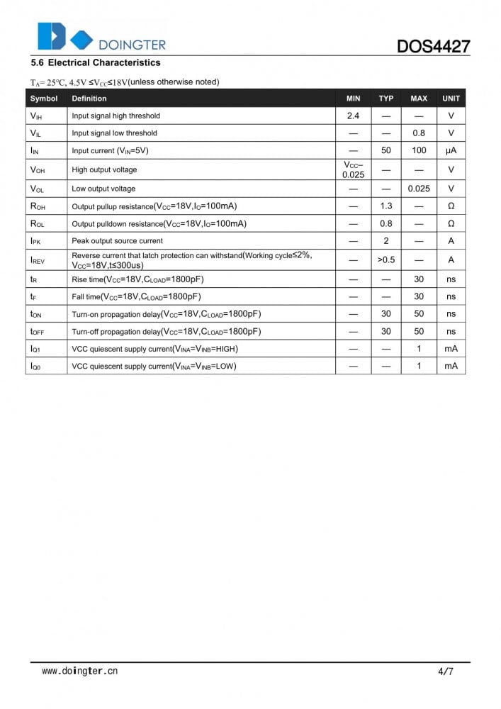 DOS4427 datasheet page 4