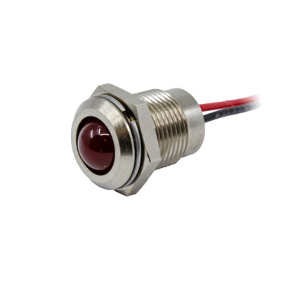 LED Panel Mount Indicator Red .555″ 240VWire Leads IP67 for sale