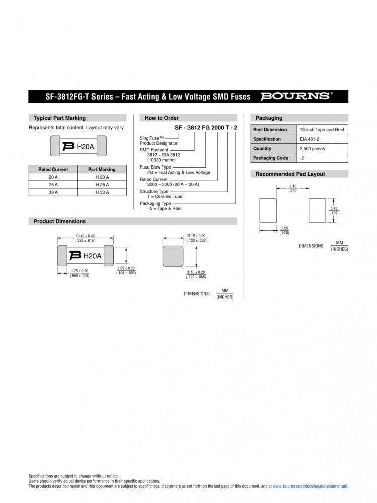 BOURNS SF-3812FG-T datasheet page 3
