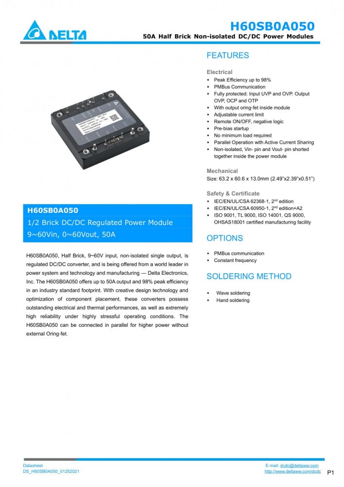 H60SB0A050NRDC datasheet page 1