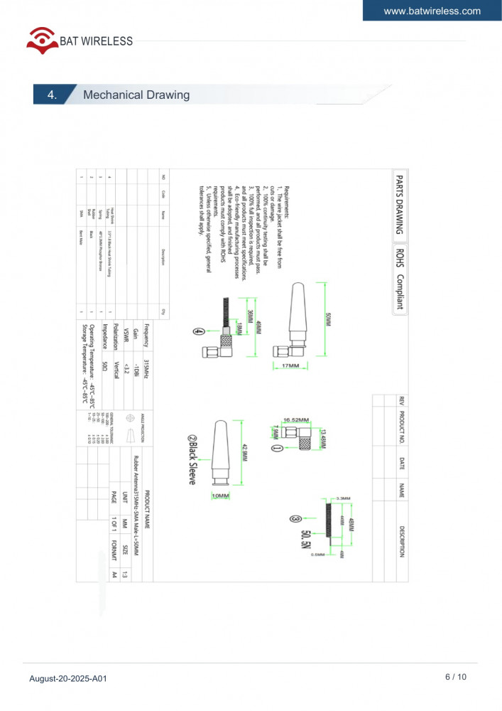 BW315JWX50-10WJ datasheet page 6