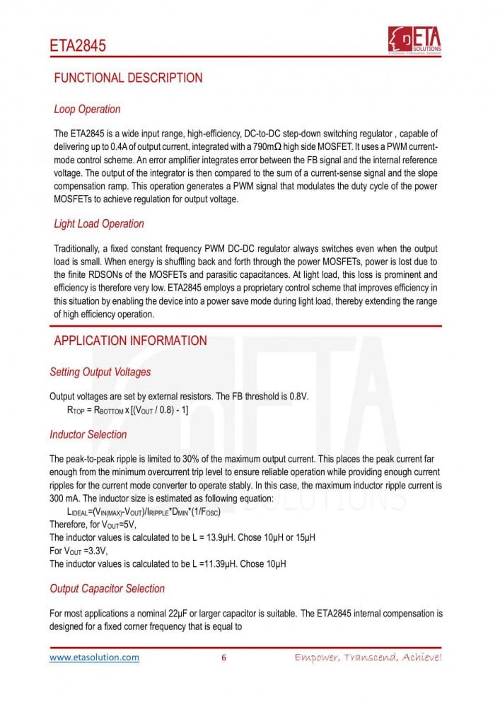 ETA2845S2G datasheet page 6