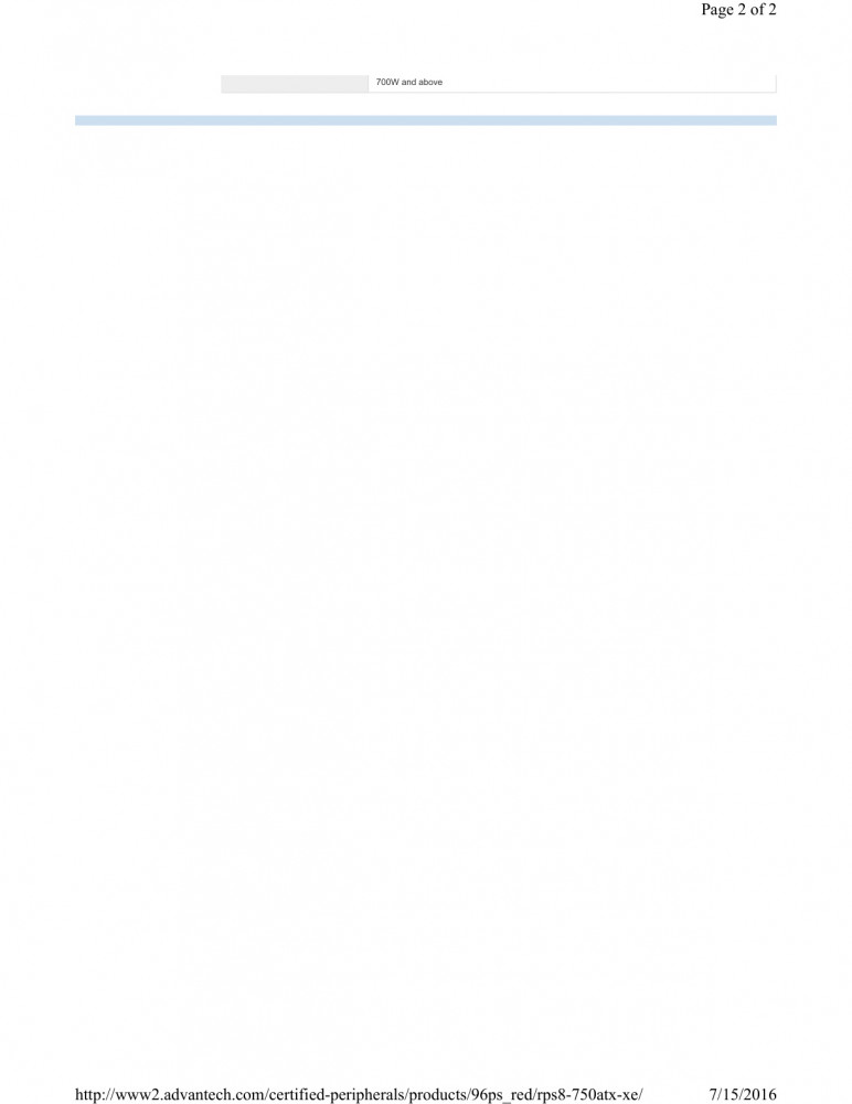 RPS8-750ATX-XE technical document page 2