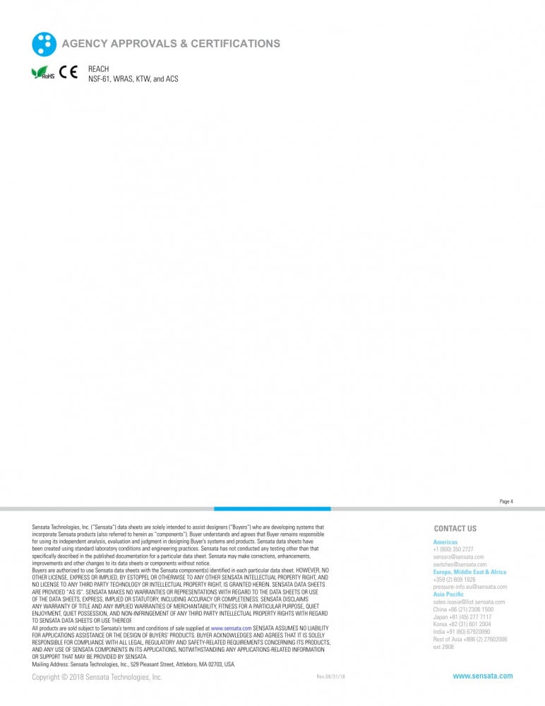 Sensata 116CP document page 4