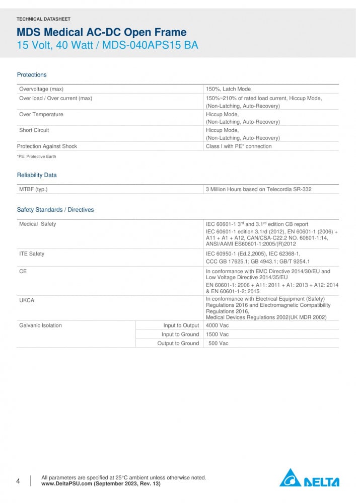 MDS-040APS15 BA datasheet page 4