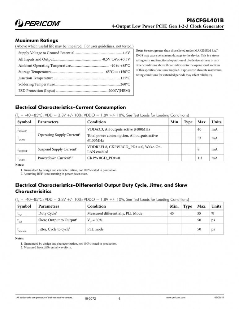 PI6CFGL401BZHIEX datasheet page 4
