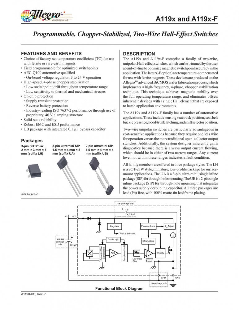 A1193LUBTN-F-T datasheet page 1