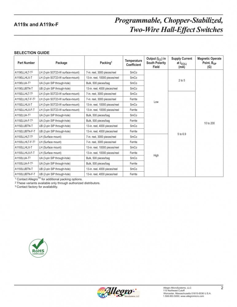 A1193LUBTN-F-T datasheet page 2