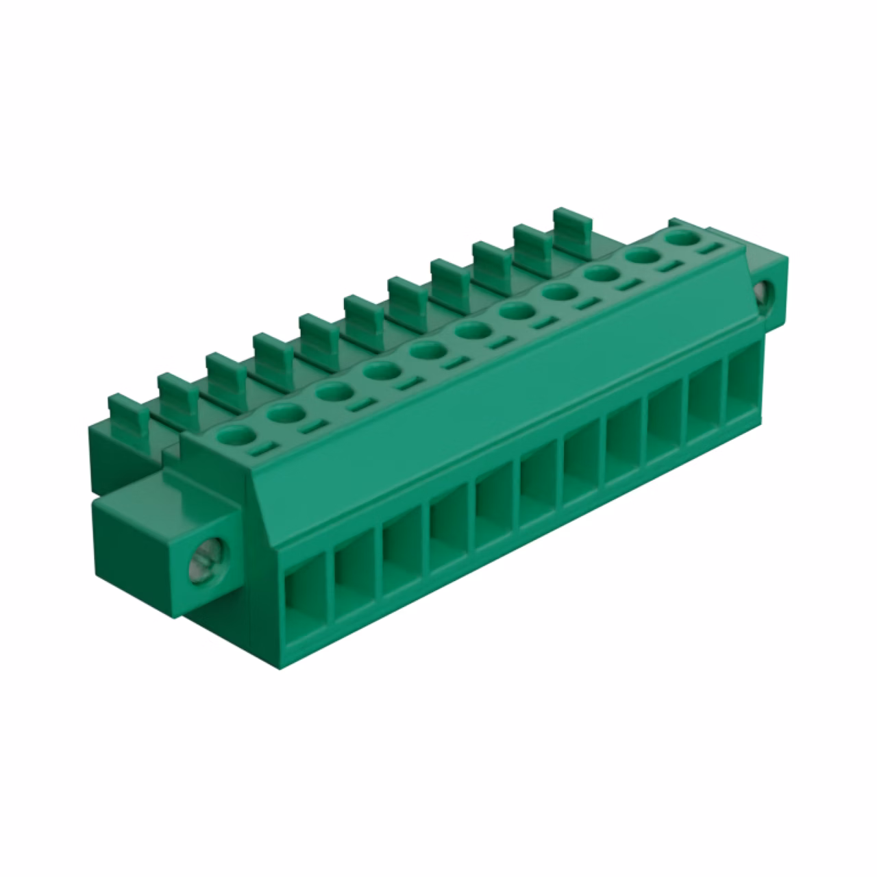3.50mm Pitch Eurostyle Horizontal Plug, with Retention Screws, Green Housing, 11 Circuits for sale