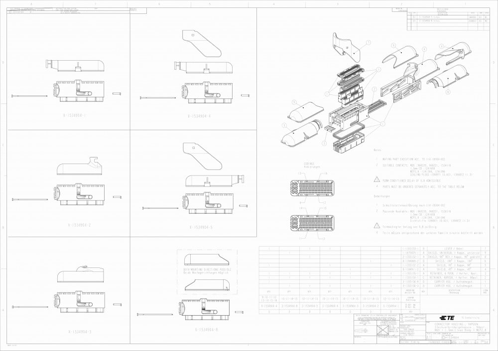 TE Connectivity document page 1 for 1-1355133-1