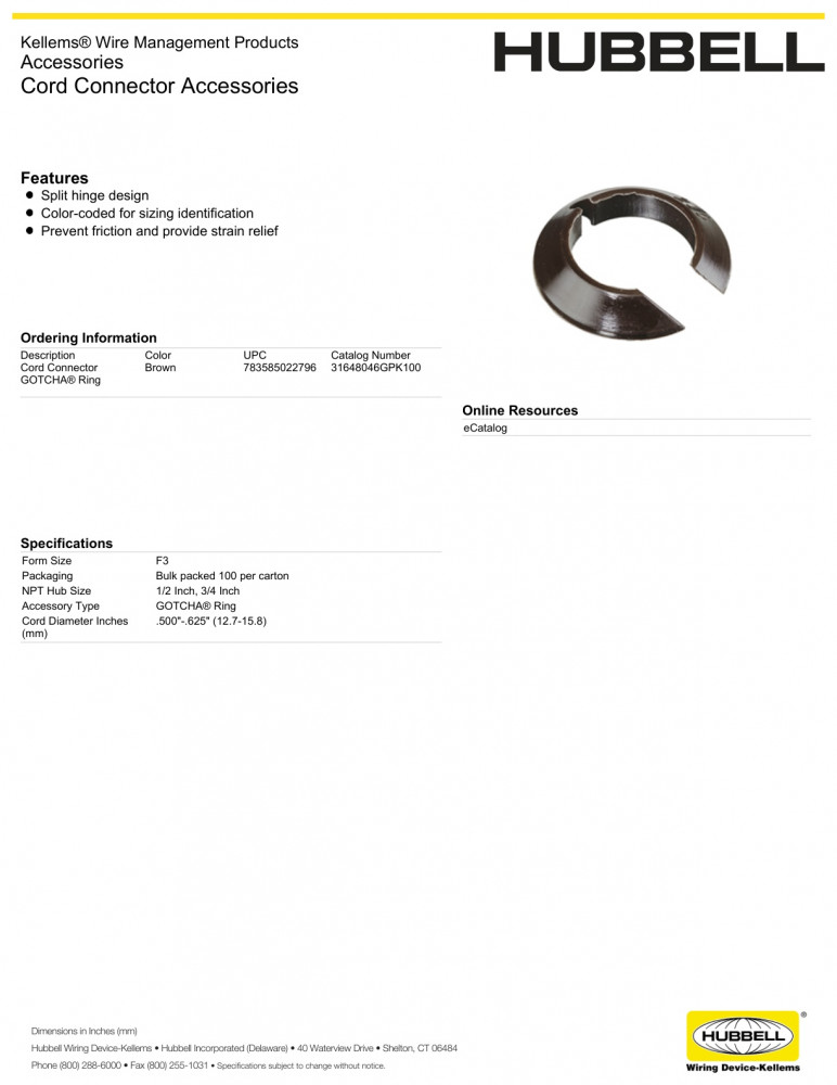 Technical document image for Burndy 31648046GPK100