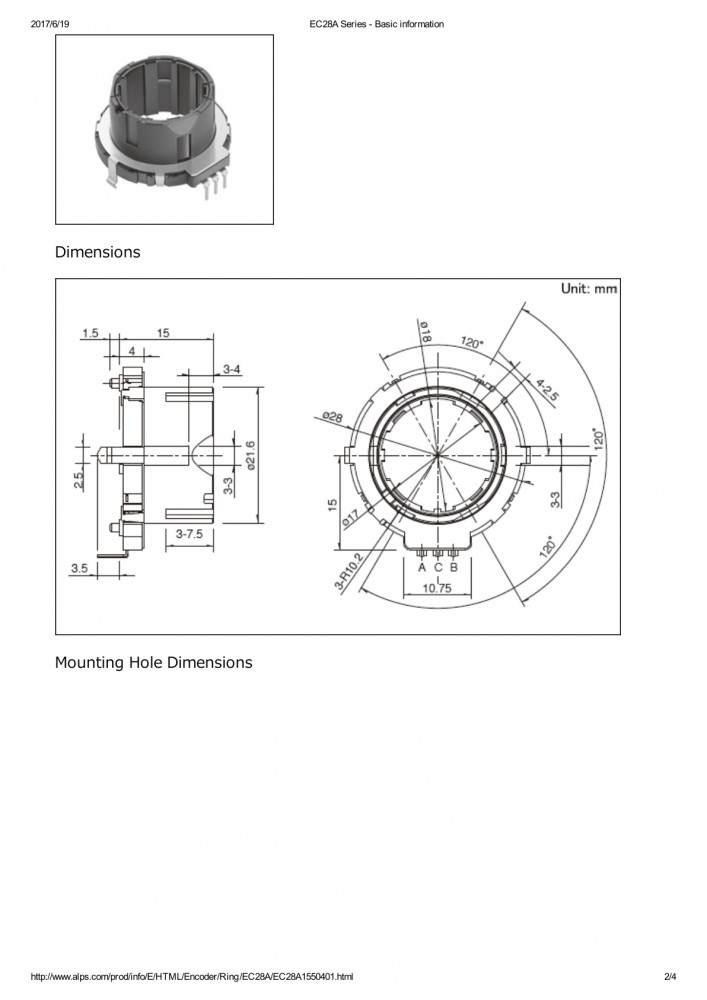 EC28A1550401 mounting hole dimensions