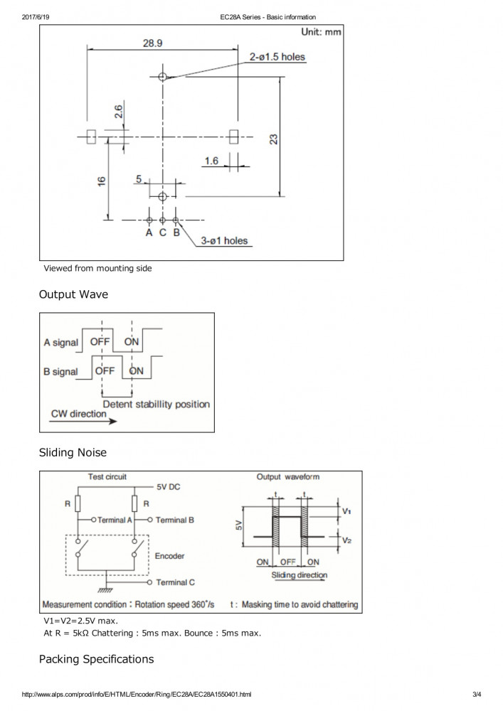 EC28A1550401 output waveform and sliding noise