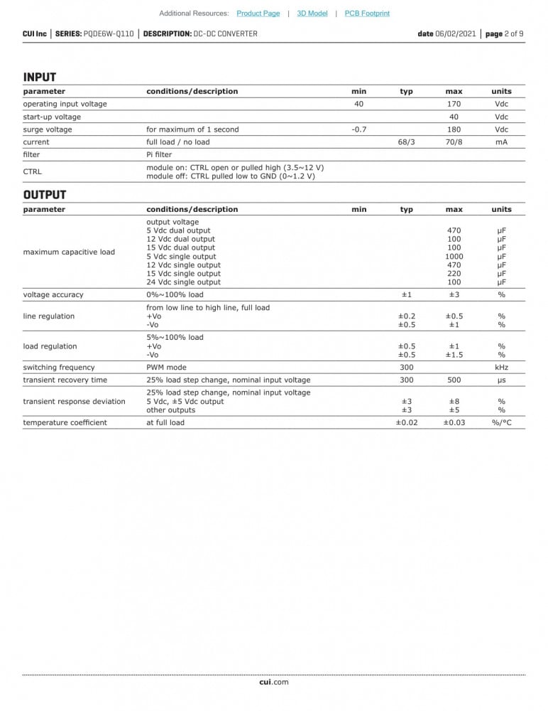 PQDE6W-Q110 datasheet page 2