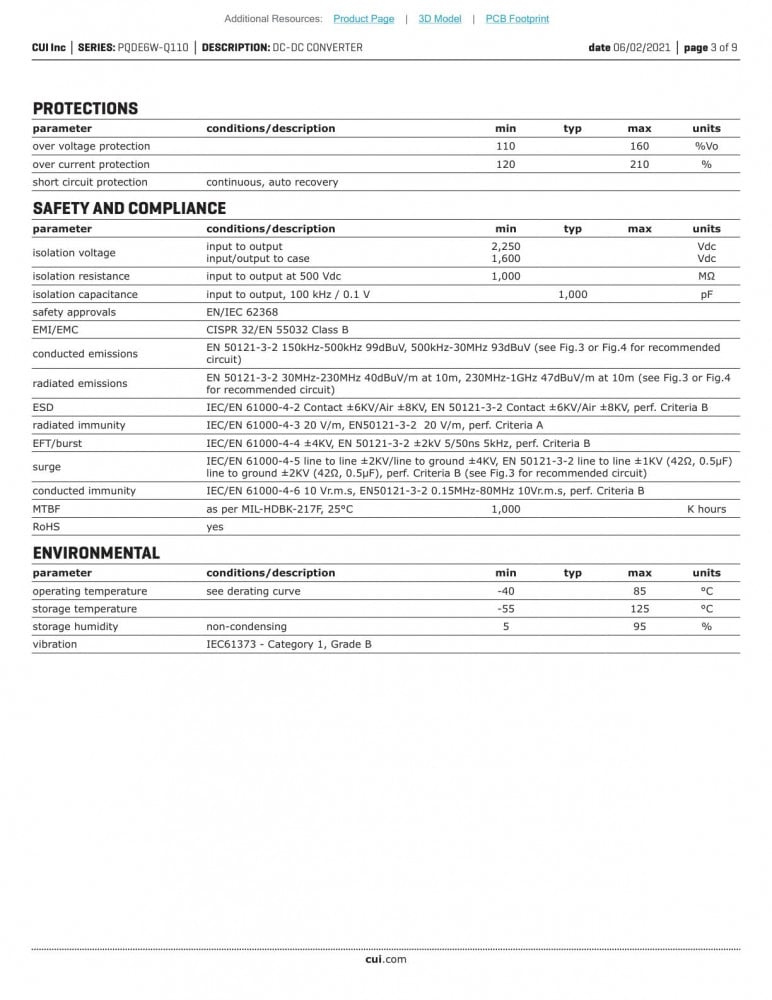 PQDE6W-Q110 datasheet page 3