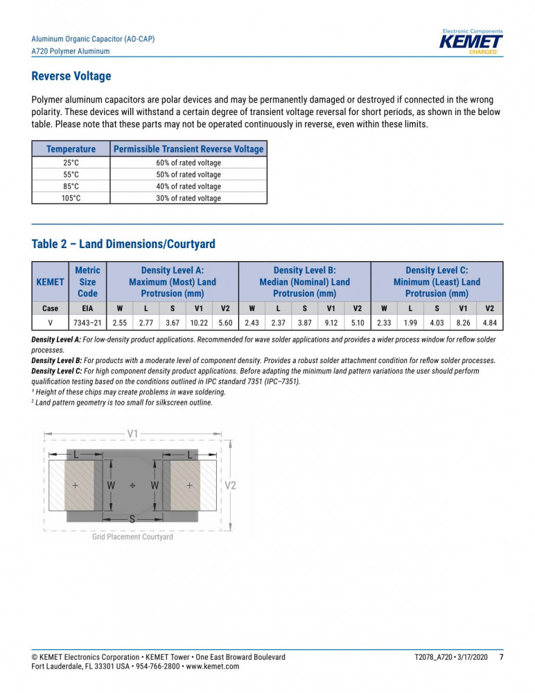 KEMET A720 datasheet page 7