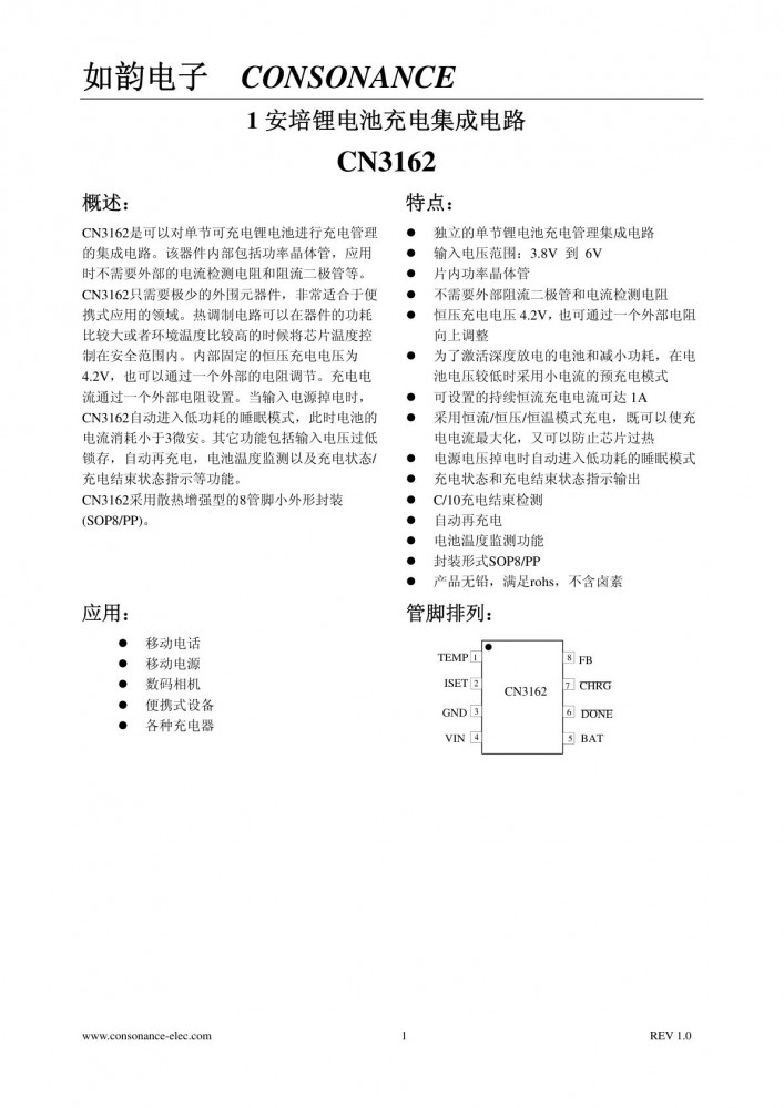 CN3162 datasheet page 1