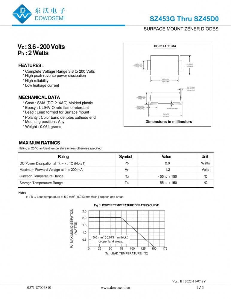 DOWO SZ4512 datasheet page 1