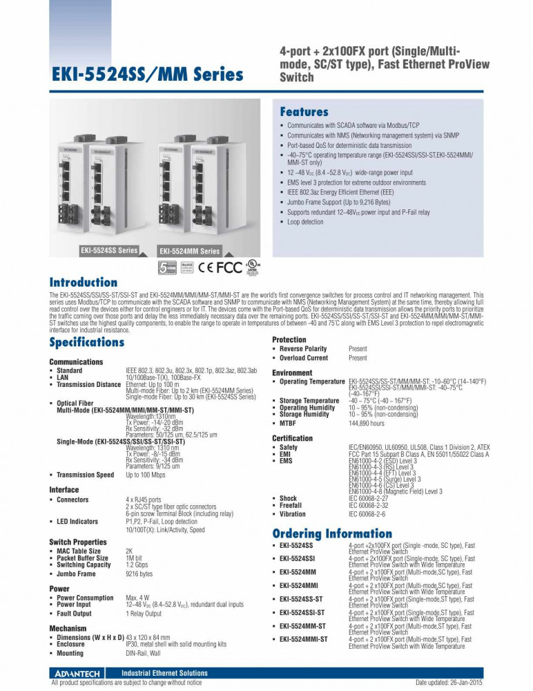 EKI-5524SS/MM Series product document page 1
