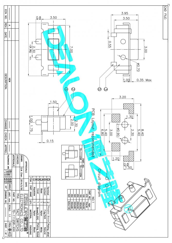 DEALON TD-1112SR drawing preview