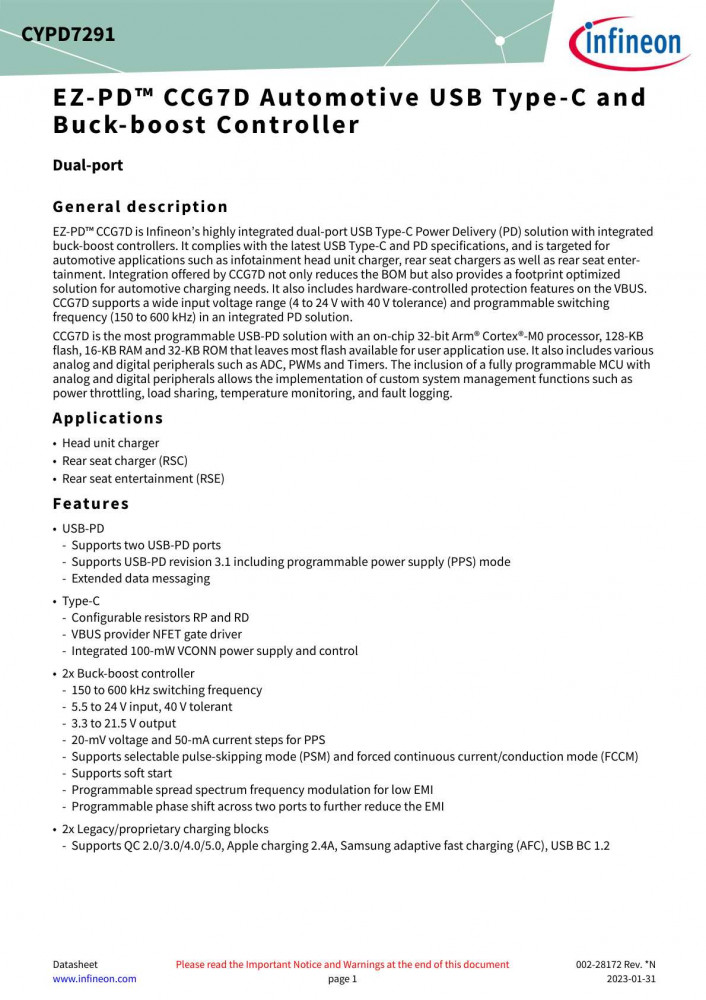 CYPD7299-68LDXS document page 1