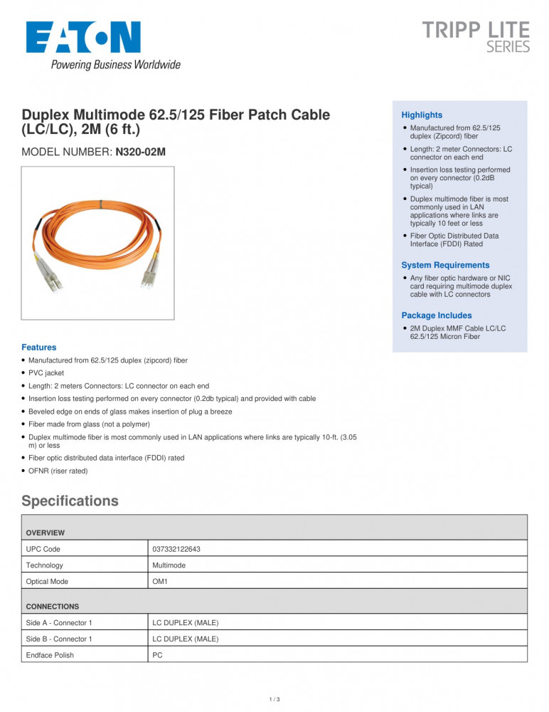 N320-02M product document image, page 1