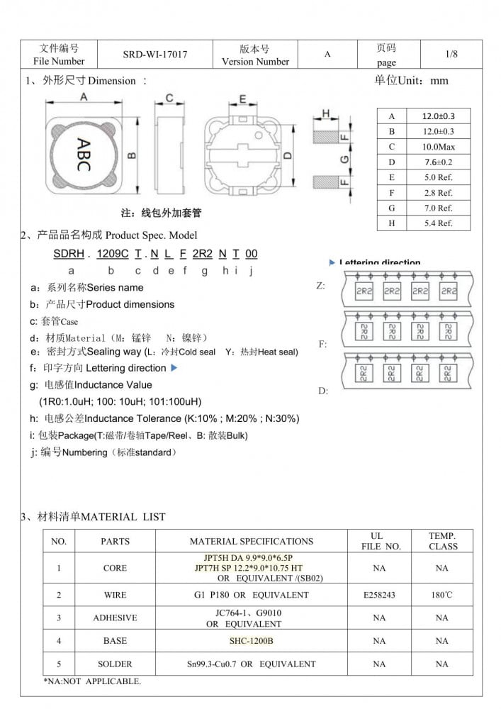 SOREDE SDRH.1209CT.NLF specification page 3