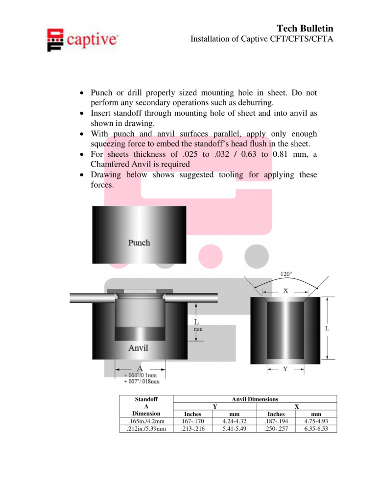 CFTS6440-.562 blind-thread standoff installation tooling illustration and dimensions