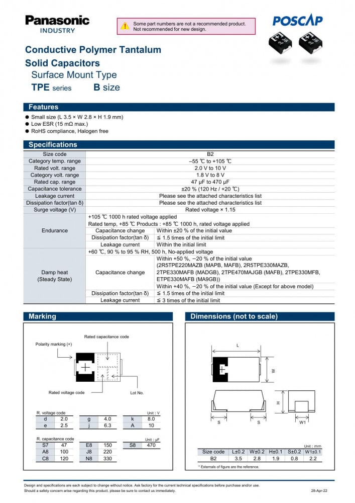 PANASONIC TPE series document page 1