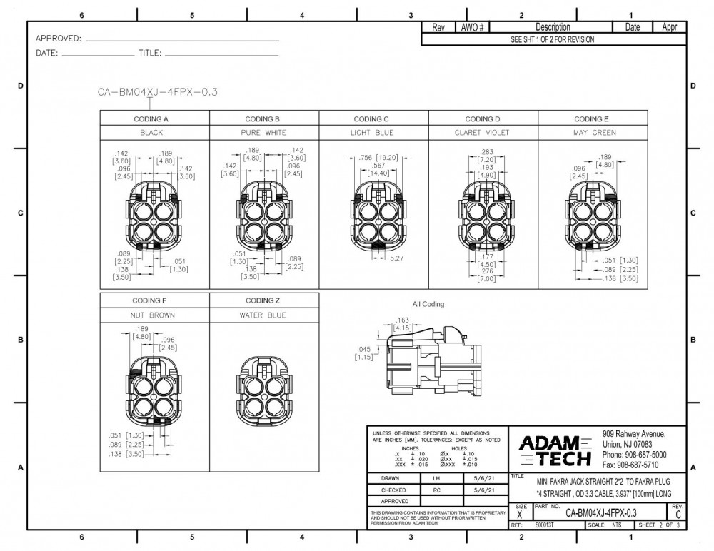 CA-BM04XJ-4FPX-0.3 product drawing, sheet 2