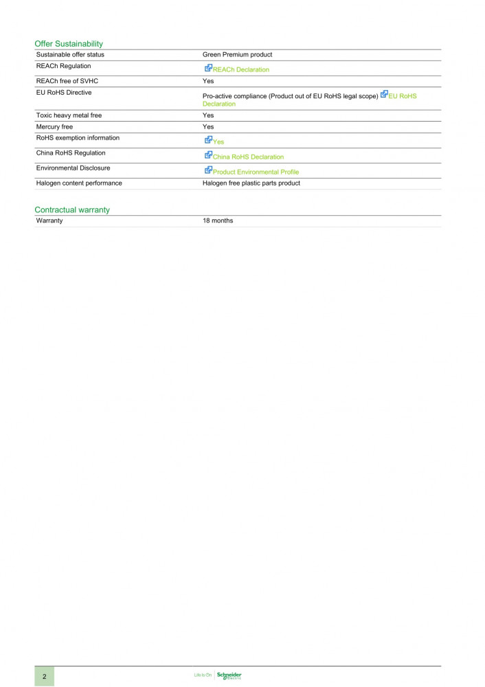 NSYTRACR22 product datasheet page 2
