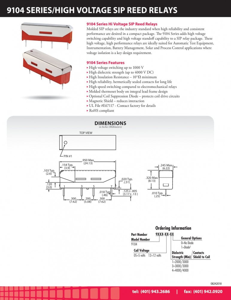 COTO 9104 series datasheet page 1