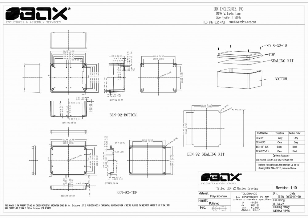 BEN-92 technical drawing image