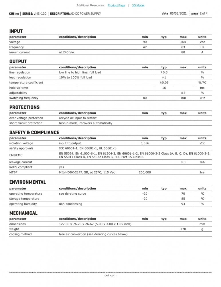 VMS-100-18 datasheet page 2