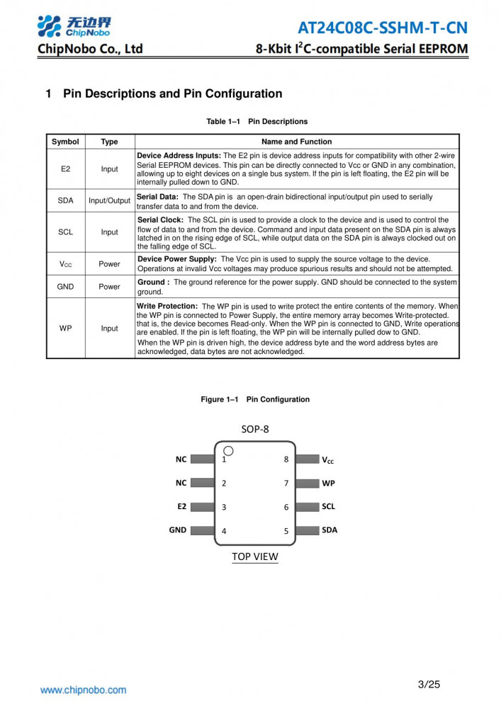 AT24C08C-SSHM-T-CN datasheet page 3