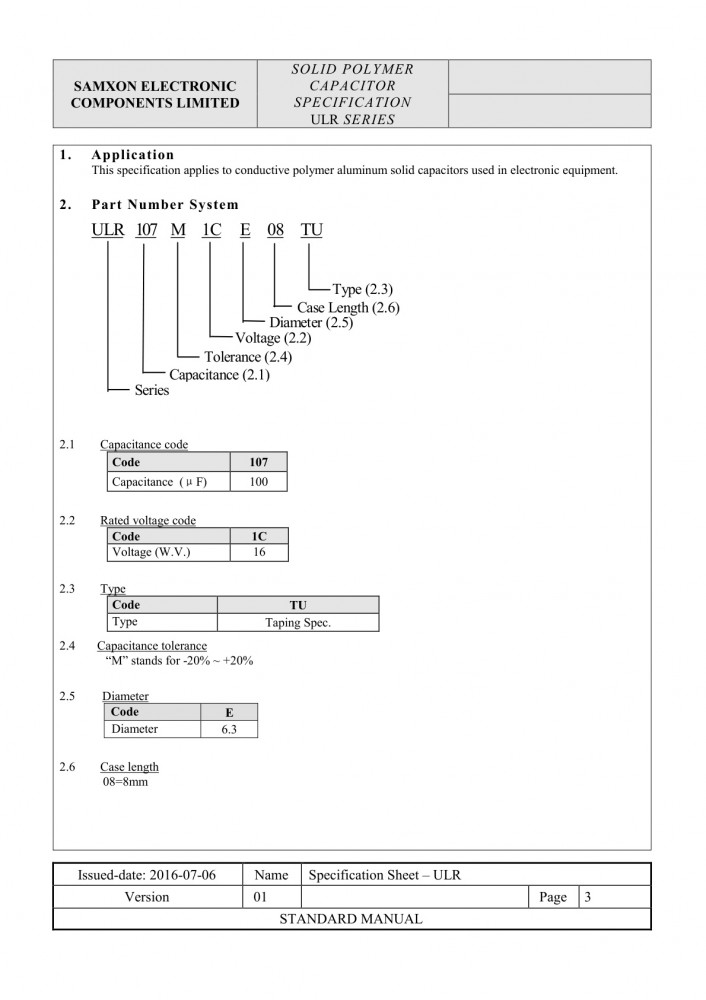 ULR series specification page 3