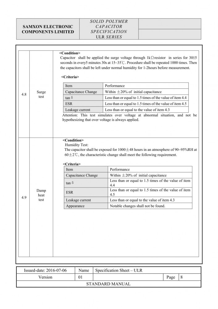 ULR series specification page 8