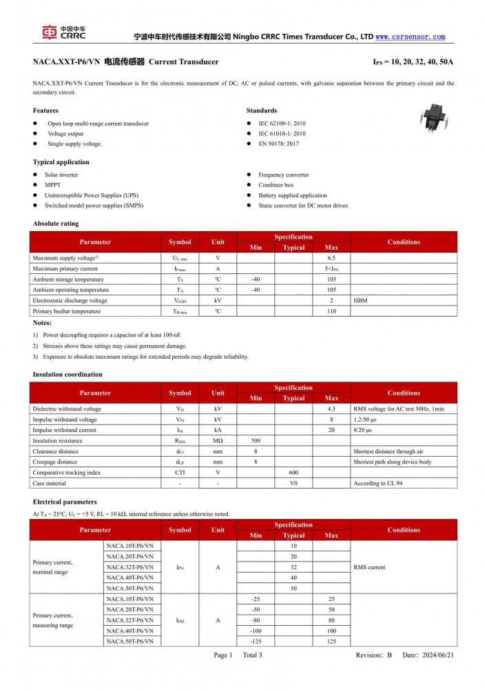 NACA.20T-P6/VN datasheet page 1