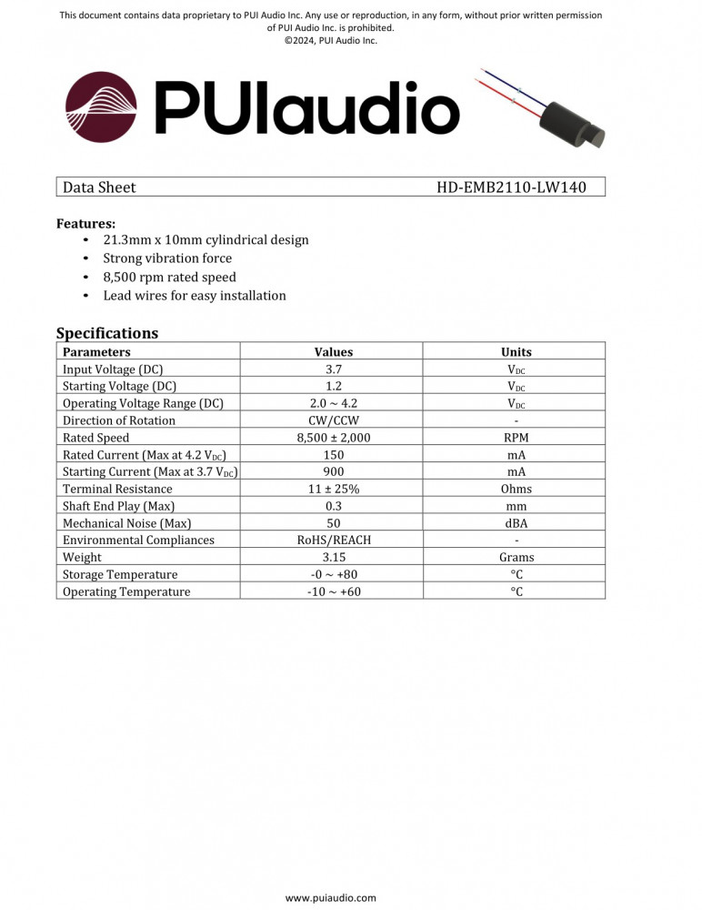 HD-EMB2110-LW140 datasheet image, page 1