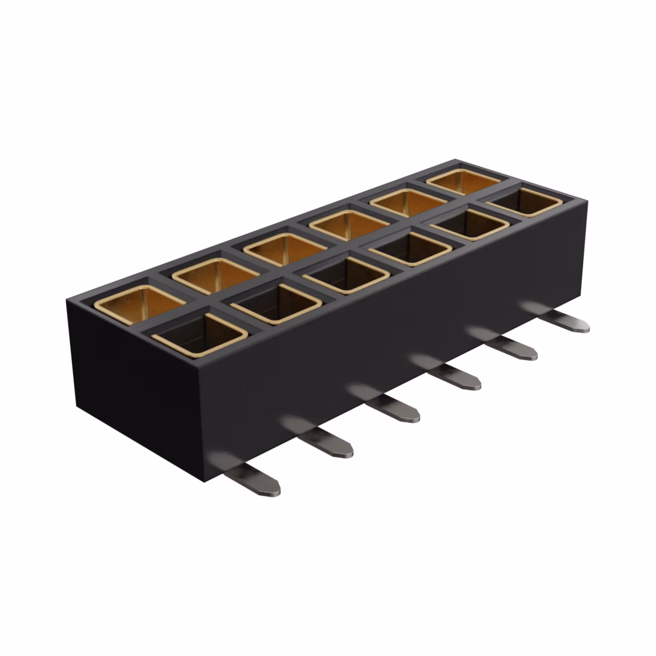 2.00mm Pitch Milli-Grid Receptacle, Surface Mount, Bottom Entry, 0.38µm Gold (Au) Plating, 14 Circuits, with Peg, Tube, Lead-Free