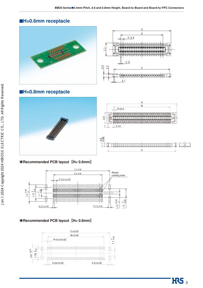 HRS BM20 series datasheet page 3