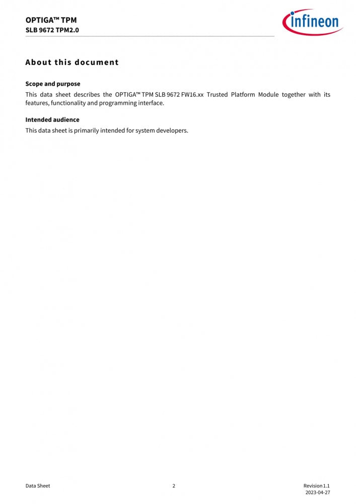 SLB9672 datasheet page 2