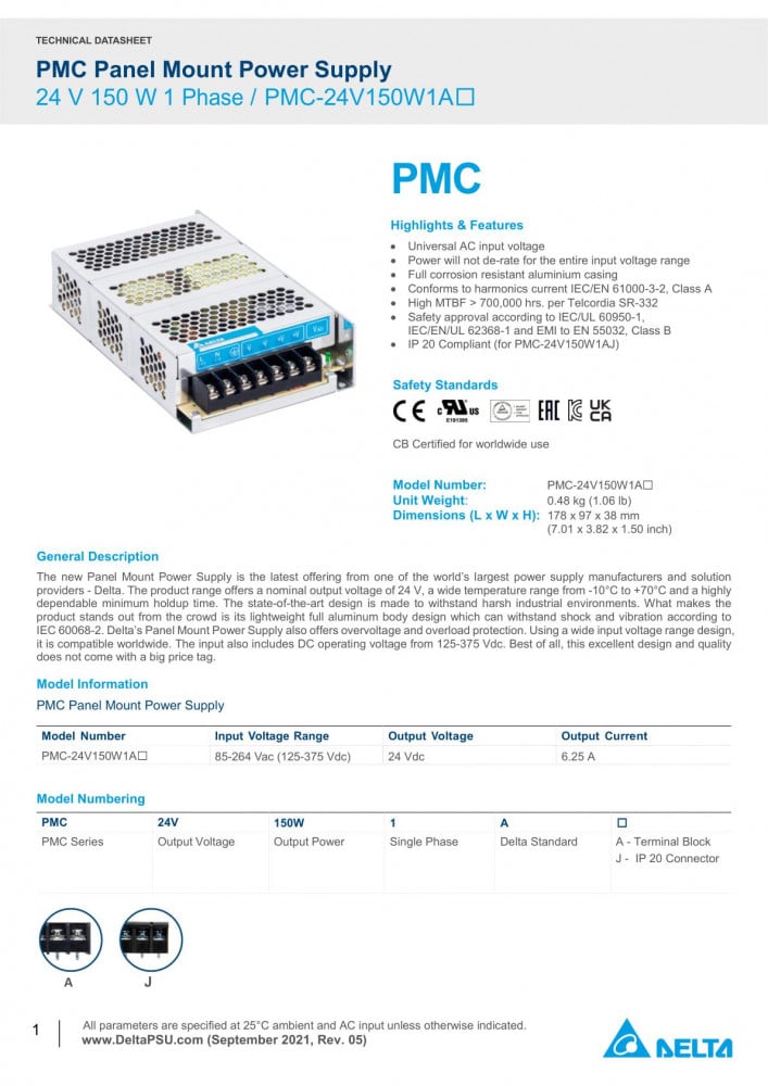 DELTA PMC datasheet page 1